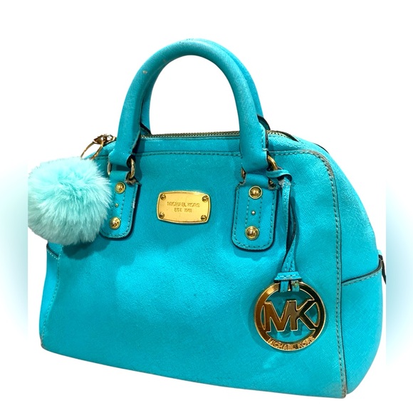 Michael Kors | Bags | Michael Kors Aqua Blue Satchel | Poshmark